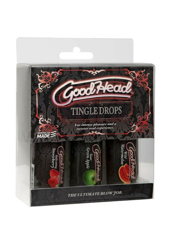 GoodHead™ - Tingle Drops - 3-Pack (Watermelon, Green Apple, Strawberry ...